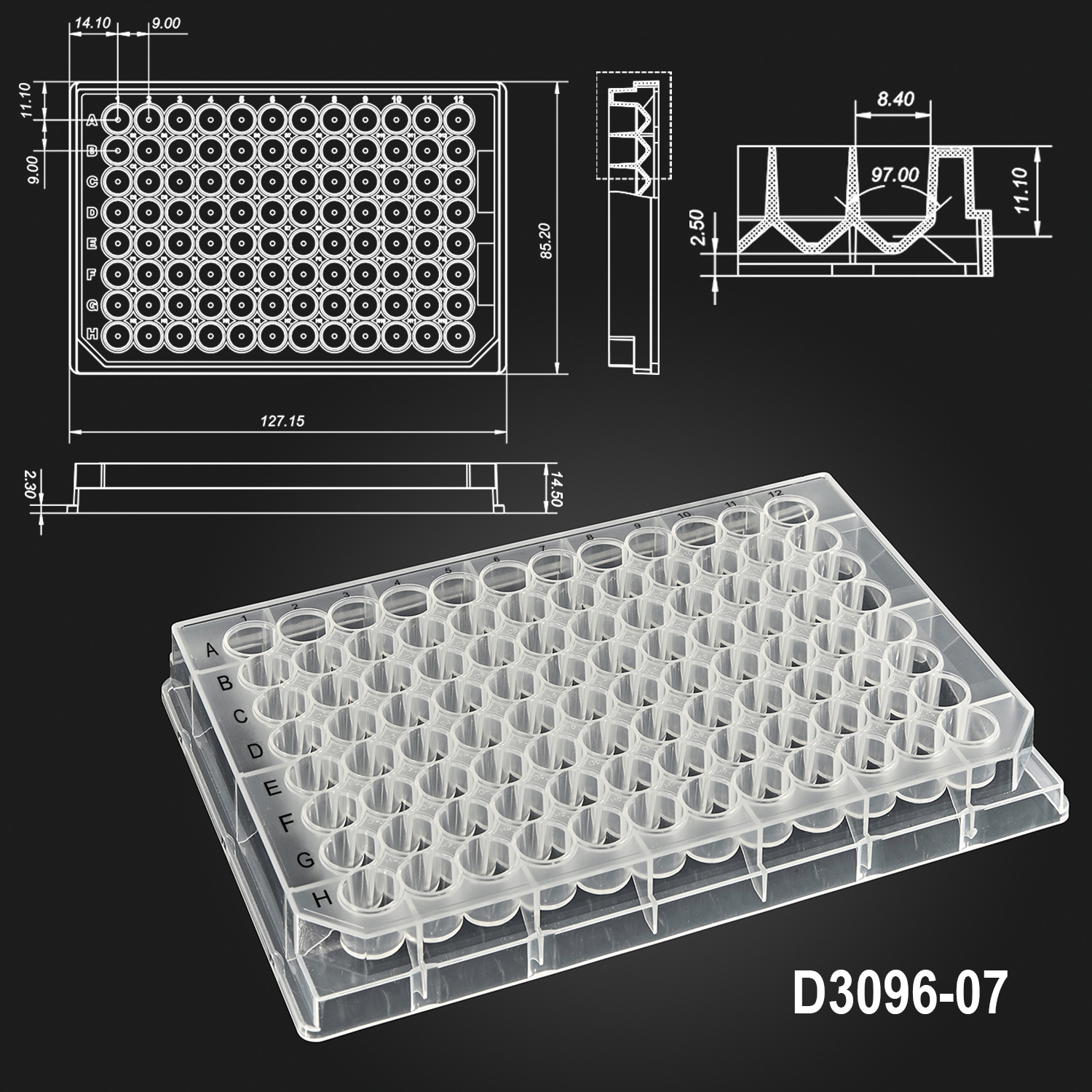 OptiWell™ Deep Well Plates- .45mL Deep Well Plate 96rd 14.5mm V strl ...