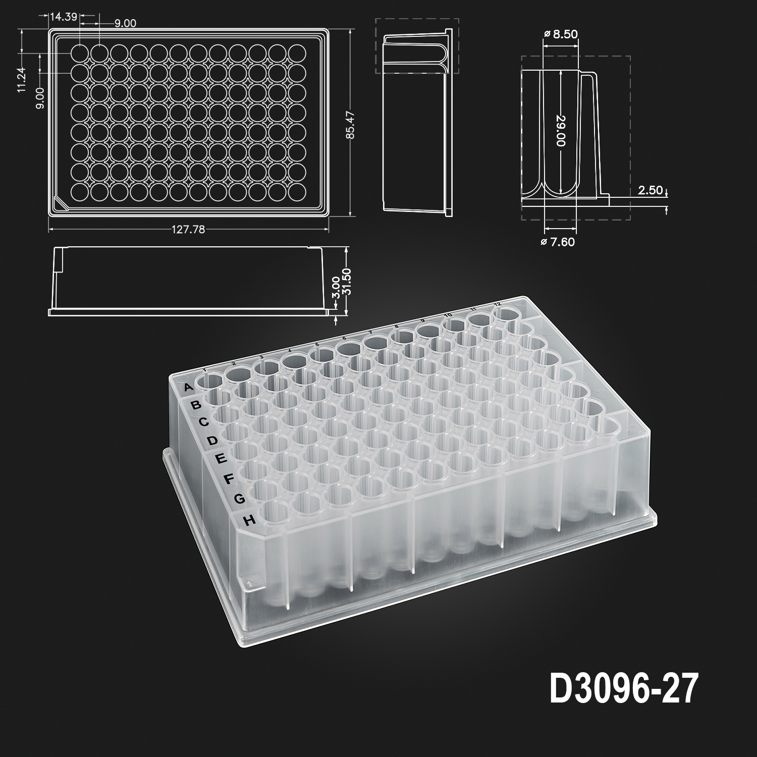 OptiWell™ Deep Well Plates- 1.2mL Deep Well Plate 96rd 31.5mm U strl ...