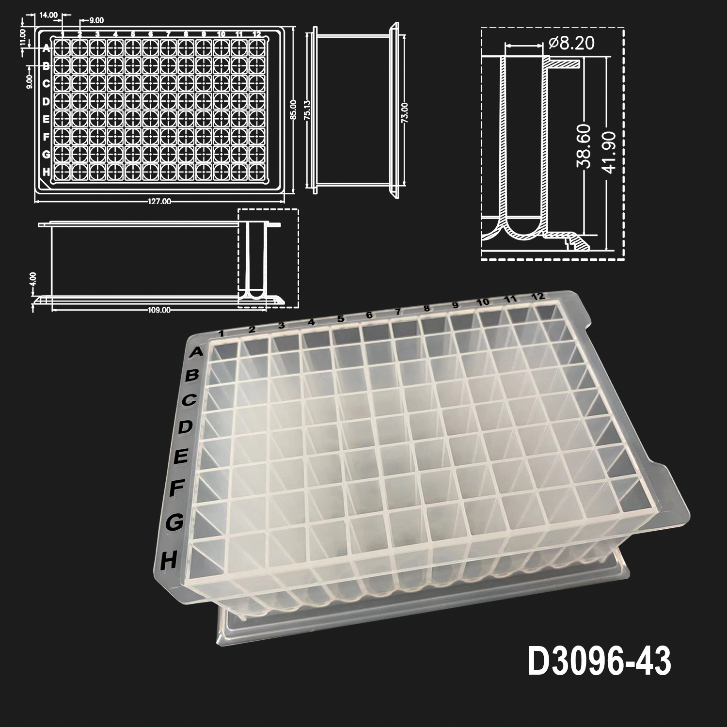 OptiWell™ Deep Well Plates- 2.2mL Deep Well Plate 96sq 41.9mm U - Deep ...